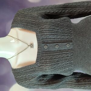 VENUS | Sweaters | Venus Sz M Gray Womens Cable Knit Pullover Tunic ...